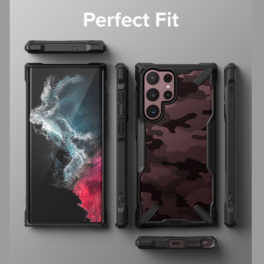 Ringke Fusion X for Samsung Galaxy S22 Ultra Case Camouflage Hard Back ...