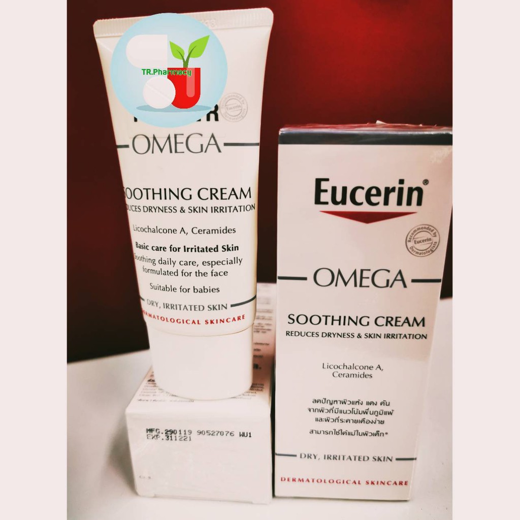 Eucerin Omega Soothing Cream 50ml.Exp1224ครีมลดผิวแห้งแดง(แท้100) - tr ...