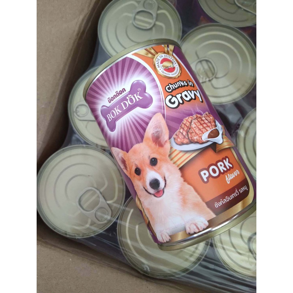 BOKDOK Chunks in Gravy อาหารเปียก รสหมู CF24 กระป๋อง ขนาด 415g ...