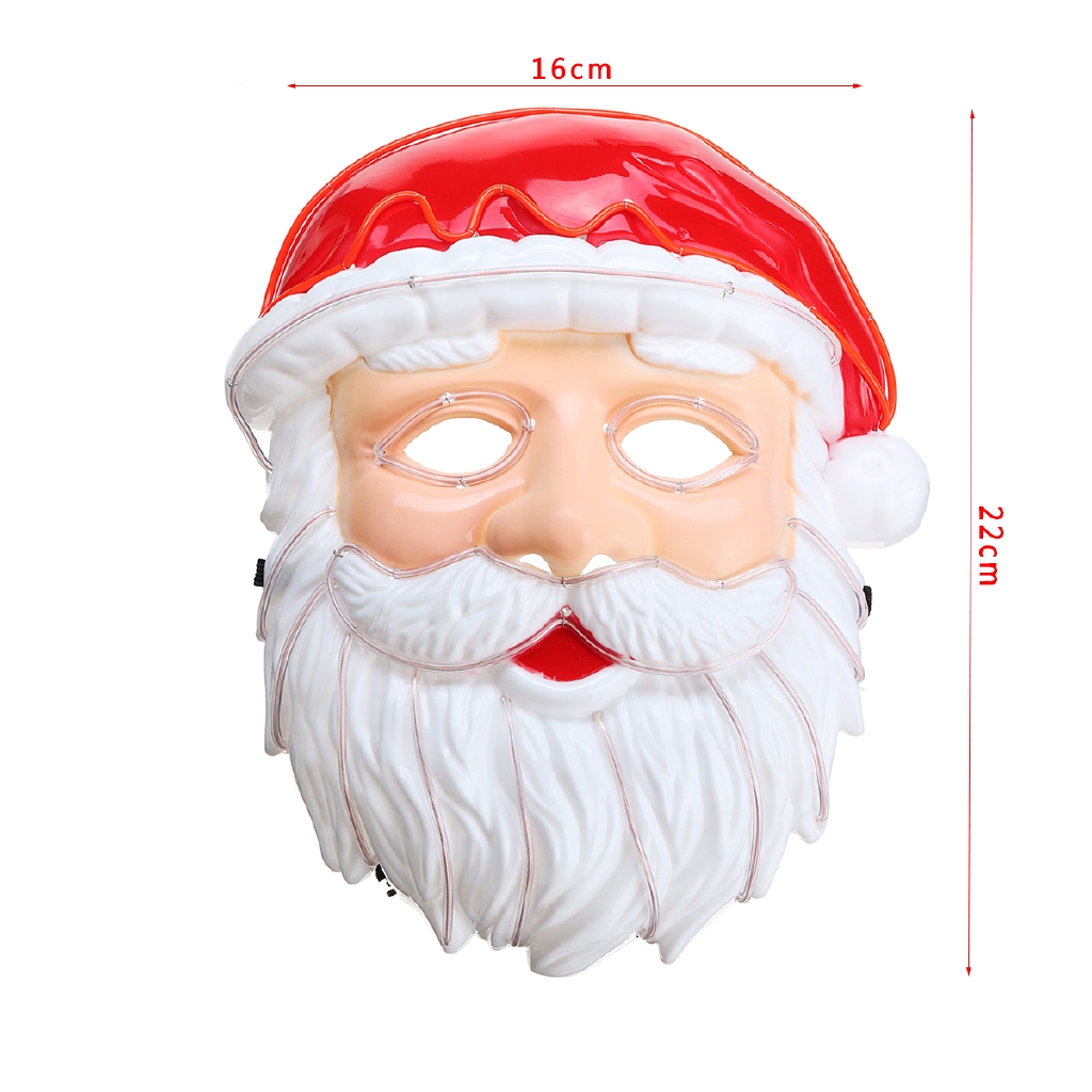 Glow Mask EL Wire LED Light Up Santa Claus Christmas Xmas Eye Mask ...