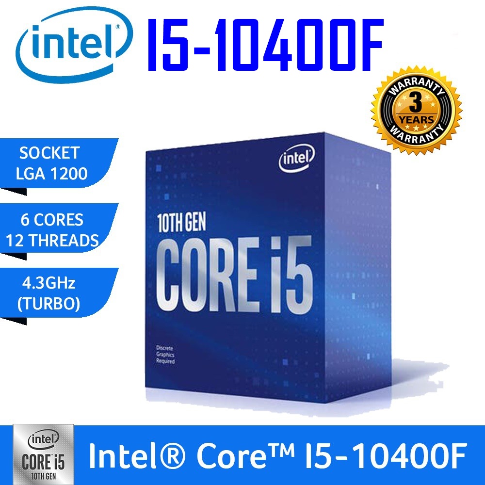 CPU (ซีพียู) 1200 INTEL CORE I5-10400F 2.9 GHz Warranty 3 - Y ...