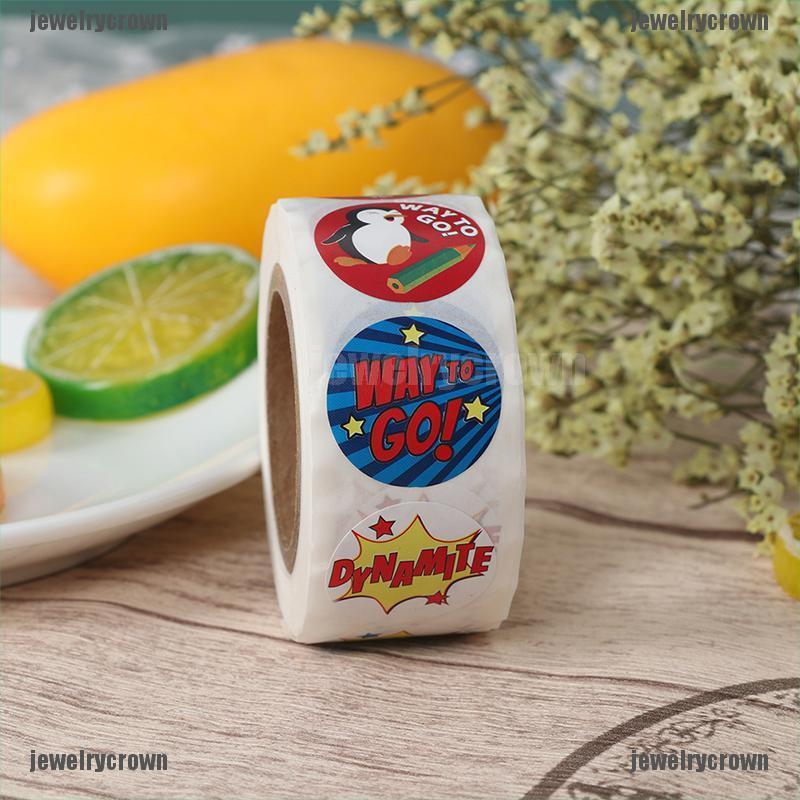 [Crown] 500PCS/Roll Nice Work Super Job Stickers Stationery Sticker ...