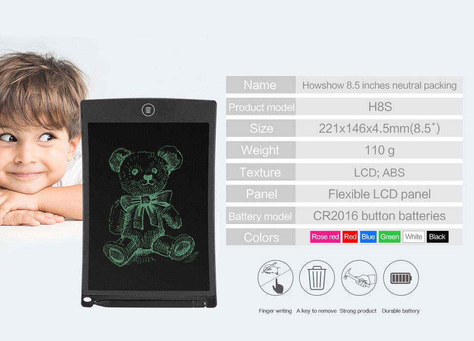 6 Style Drawing Toys LCD Writing Tablet Erase Drawing Tablet Electronic ...