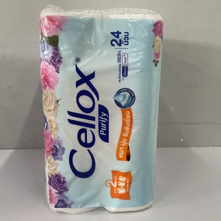 (แพ็ค 24 ม้วน) Cellox Purify Super Extra Double Roll Tissue เซลล็อกซ์ ...