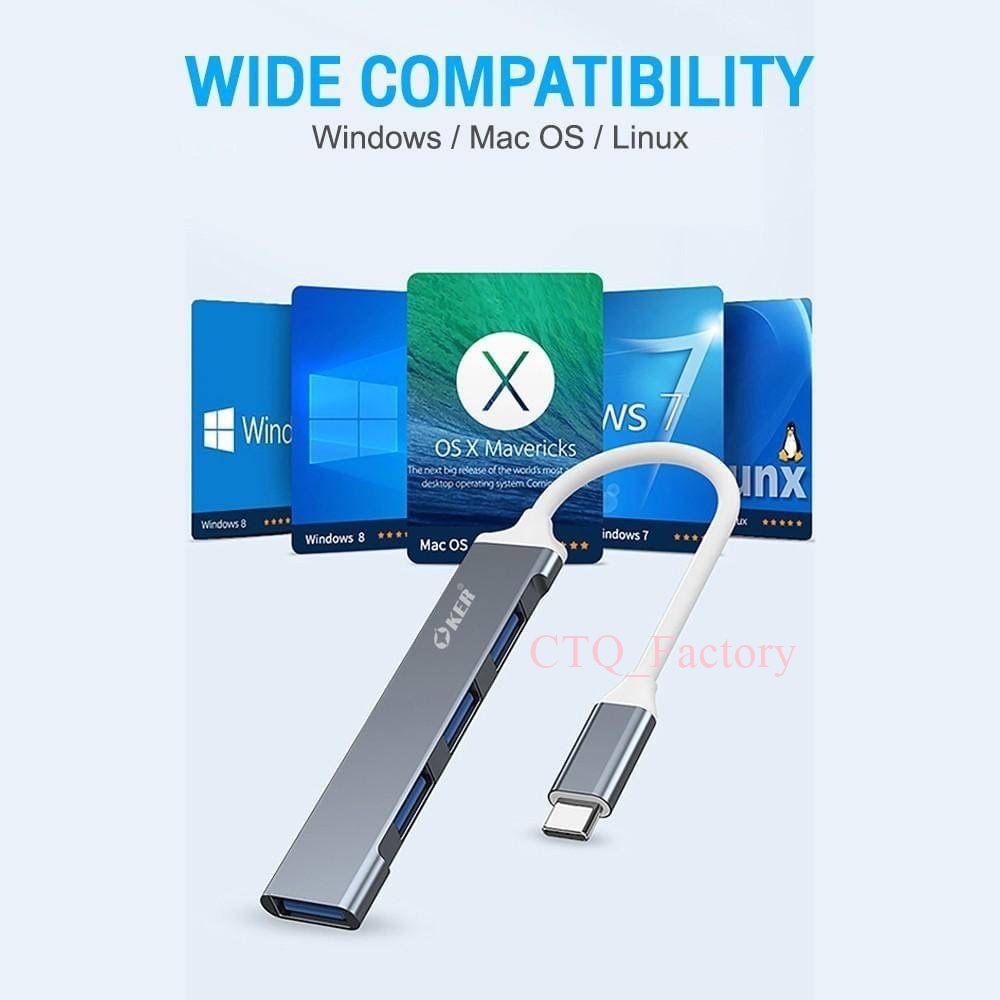 OKER HUB TYPE-C TO USB HUB 4 PORTS H-347 - ctq_factory - ThaiPick