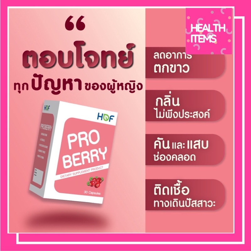 HOF PROBERRY ฮอฟ โปรเบอร์รี่ ขนาด 30 เม็ด hof pro berry | Shopee Thailand
