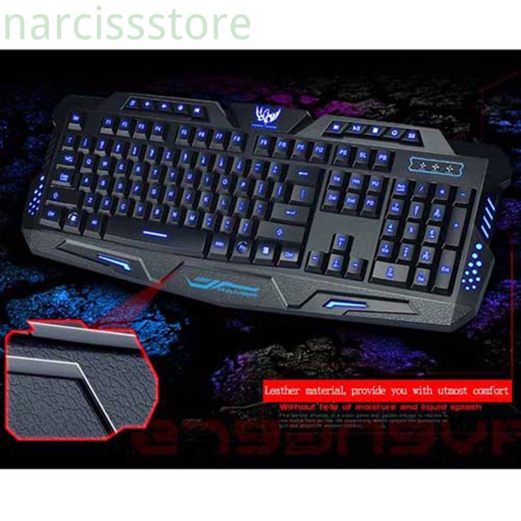 ღღA877 RGB Backlit Wired USB Gaming Keyboard 3 Color Switchable LED ...
