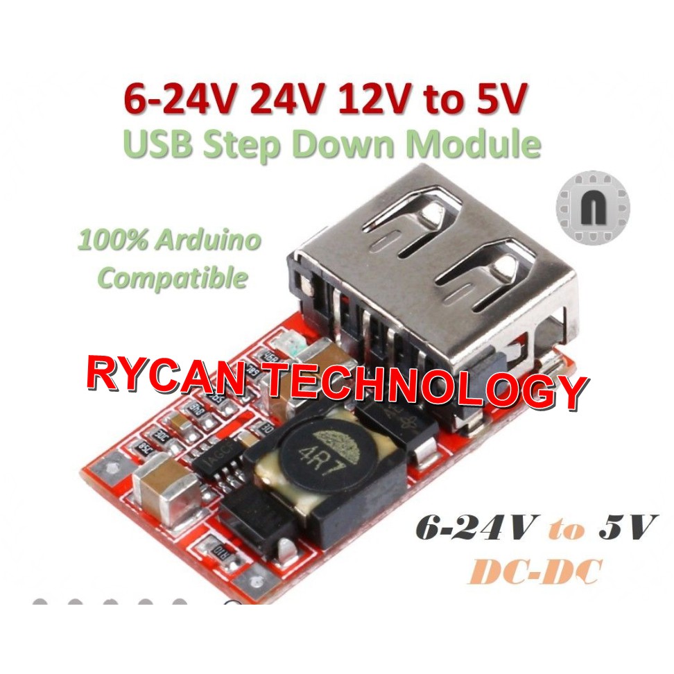 อะแดปเตอร์โมดูลชาร์จ dc-dc Converter 6-24V 24V 12V to 5V USB | Shopee Thailand
