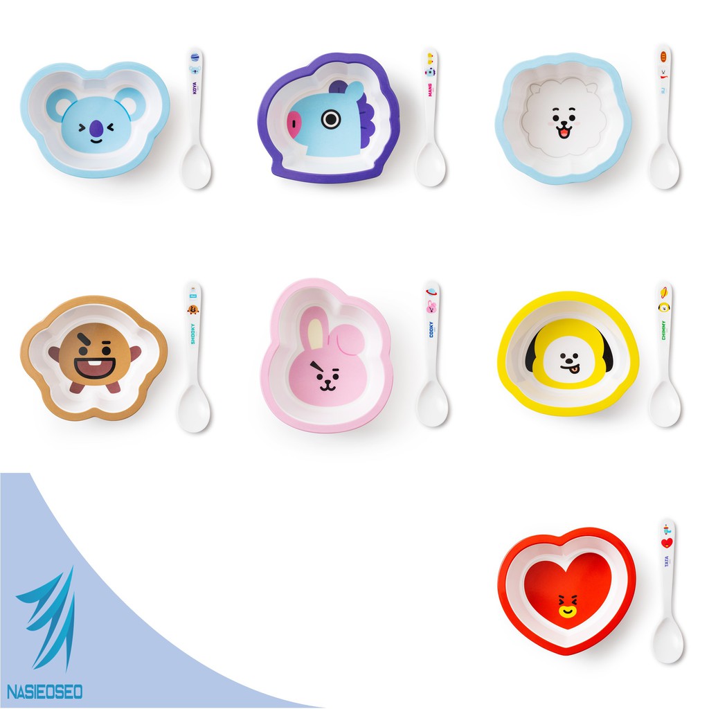 BTS BT21 Official Authentic Product Cereal Bowl Set Container Spoon - 6 ...
