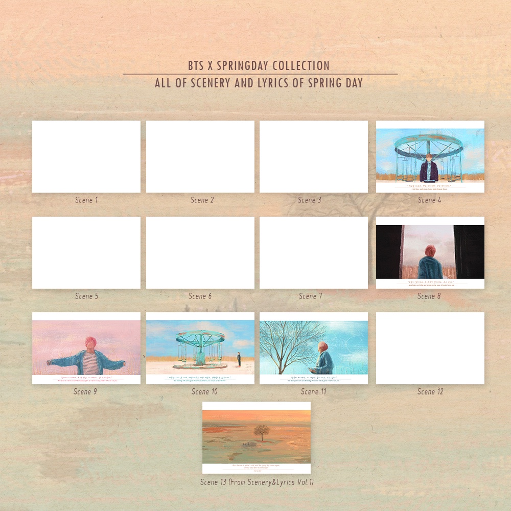 (พร้อมส่งบางลาย) Postcard fanart BTS Spring Day Collection Ver.Jimin ...