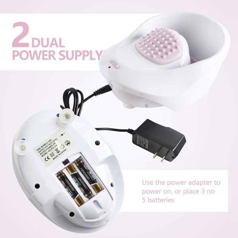 Electric Nail Soaking Bowl Vibration Spa Massage Soak Soothing Relaxing ...