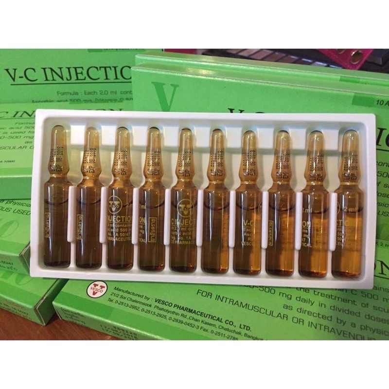 ของแท้100%⭐️ VC-INJECTION วิตามินซีกล่องเขียว หัวเชื้อวิตามินซี เร่งขาว ...
