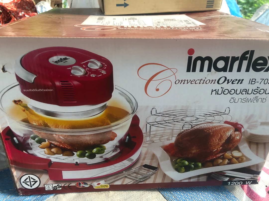 [ใช้โค้ดส่งฟรีๆค่าส่ง] IMARFLEX หม้อฝาอบลมร้อน โถแก้ว ขนาด 12 ลิตร รุ่น IB-703 | Shopee Thailand