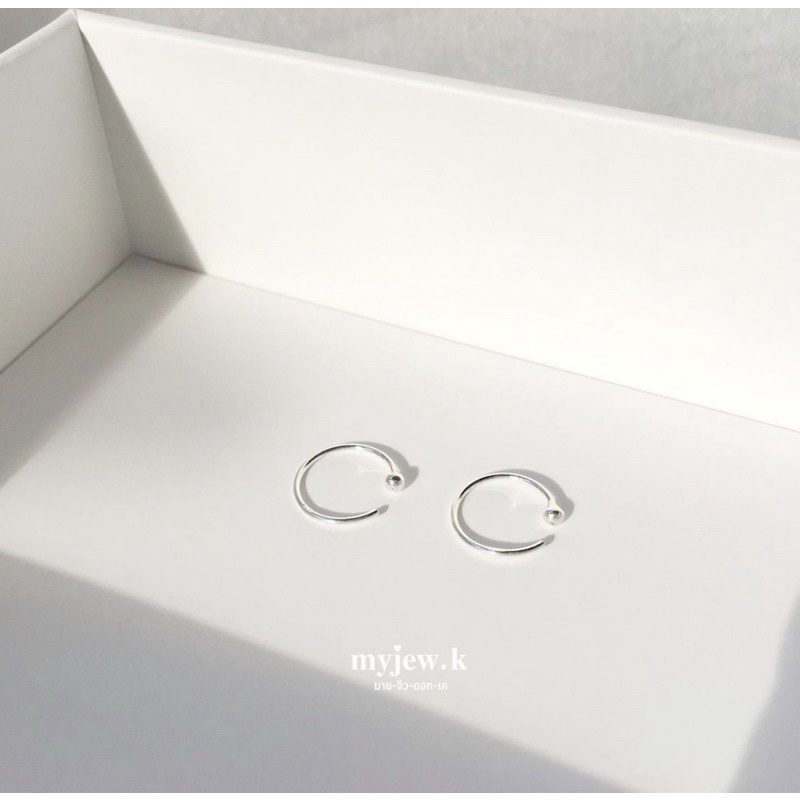 (myjew.k) ต่างหูเงินแท้ รุ่น Dot half hoop | Shopee Thailand