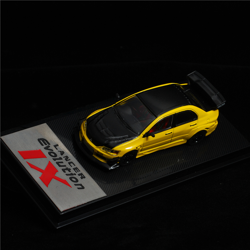 CM Model 164 Mitsubishi Lancer EVO IX yellow black carbon Diecast Model ...