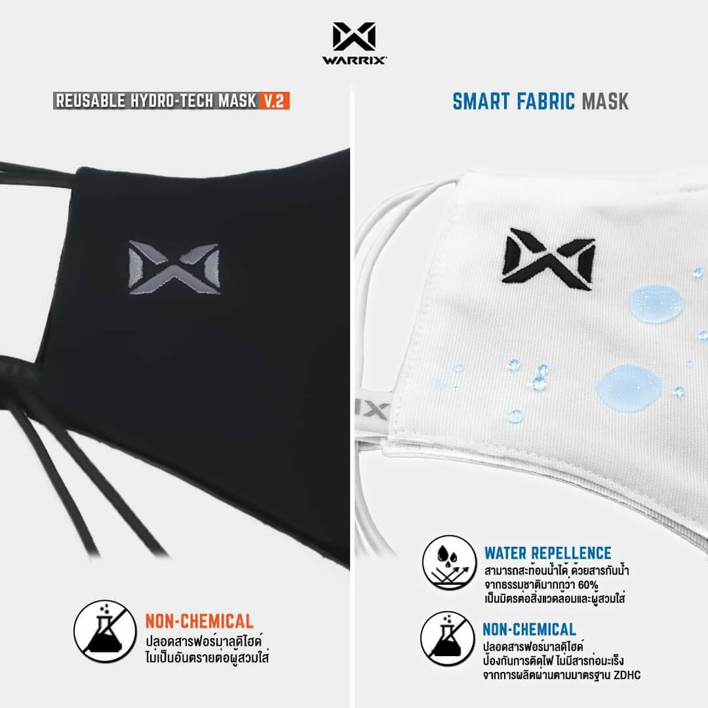 Warrix Smart หน้ากากผ้าWarrix Smart Fabric Mask WS-203MKACL02 - salayasport - ThaiPick