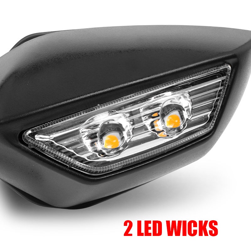 Motorcycle Rearview Rear View Side Mirrors With Led Turn Signal Light