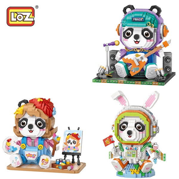 LOZ นาโนบล็อก Panda มีให้เลือก 3 แบบ Spaceman Panda Artist Panda Singer ...