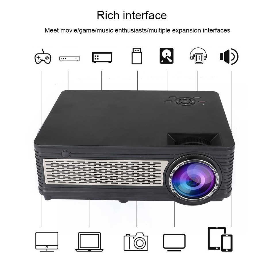 Projector owlenz SD300300S รุ่นใหม่ ปี 2020 ลำโพงคู่ Dual Channal ในตัว จอ 100 นิ้ว แถมสาย ...