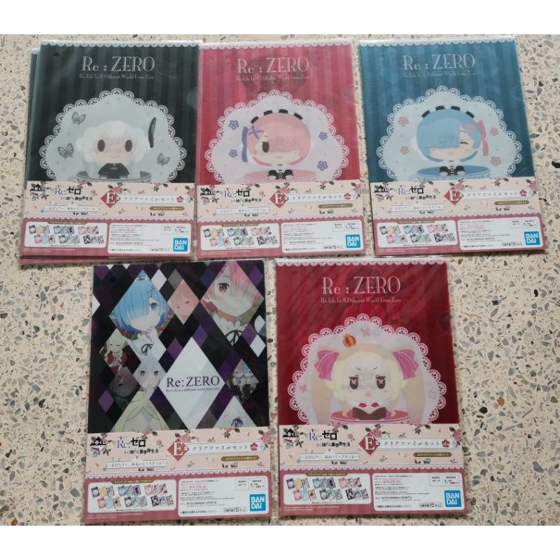 [ของแท้] แฟ้มใสA4 Re: Zero clear file holder, Ichiban Kuji prize H ...