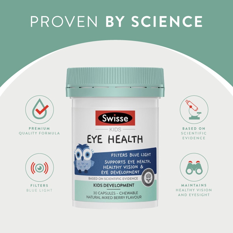 Swisse Kids Eye Health บำรุงสายตาสำหรับเด็ก 30 เม็ด แบบเคี้ยว (วัน ...
