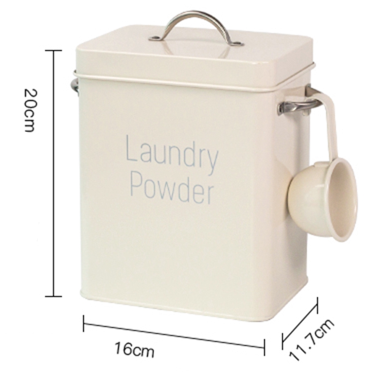 Beautiful Powder Laundry Powder Boxes Storage with Scoop White N2PH ...