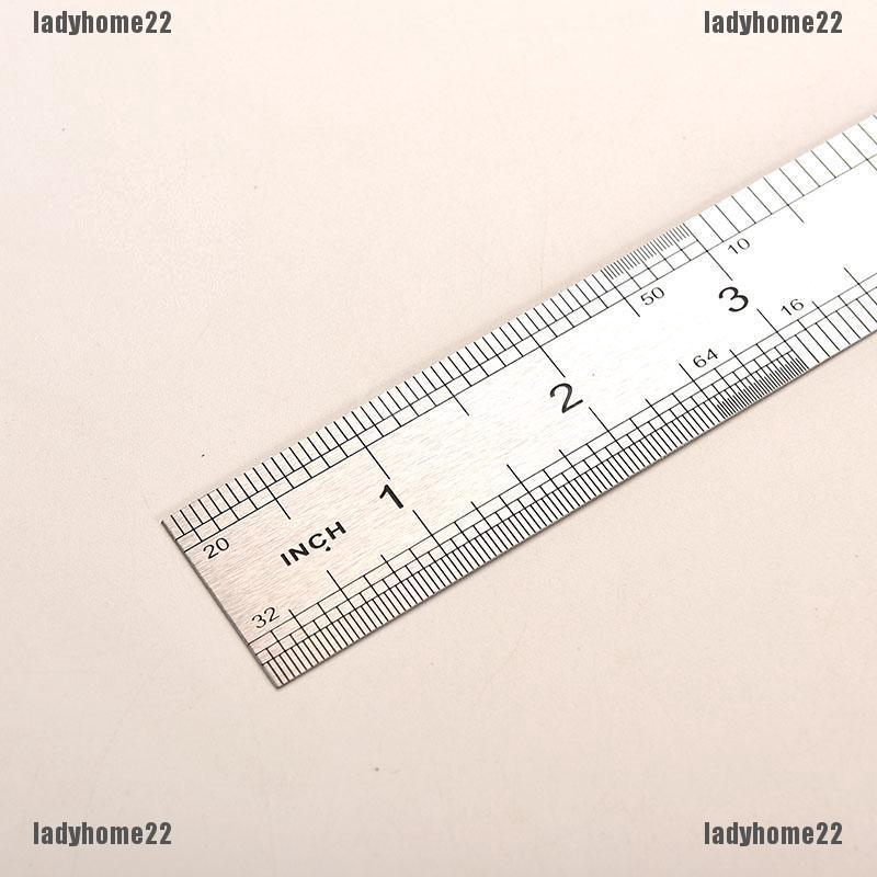 LH 30cm Stainless Metal Ruler Metric Rule Precision Double Sided ...