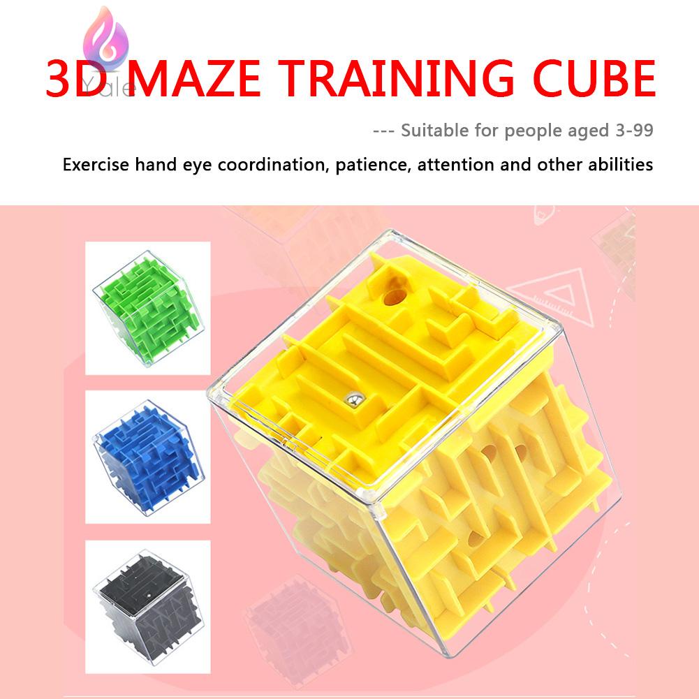 3D Magic Cube Puzzle Maze Hand Game Case Box Marble Puzzle Fun Brain ...