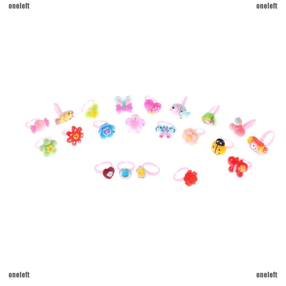 jak 10 Pcs Kids Cartoon Rings toy Plastic Children Kids Animal Flowers ...