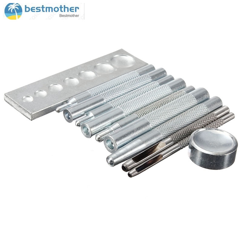 BM 11pcs Leathercraft Tool Die Punch Snap Rivet Setter Kit Diy Type 633/655/831/201 mcTE ...