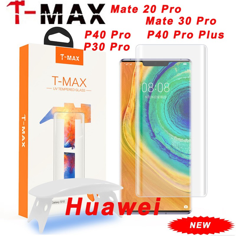 ฟิล์มกระจก UV T-Max ครบเซ็ต Huawei Mate 30 20 Pro P40 P30 Pro - honey3cstore.th - ThaiPick