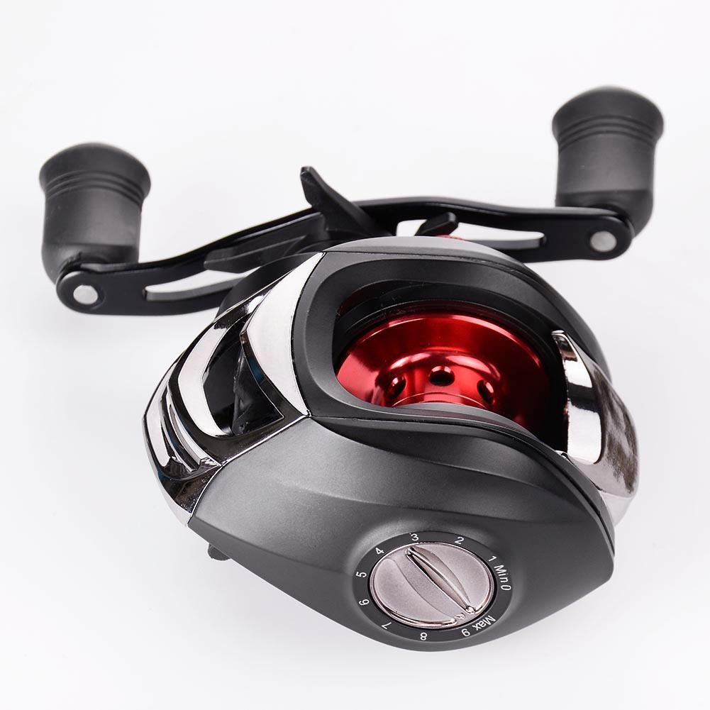 (ใส่โค้ด MARINC30 ลด 30% ) รอกตกปลา รอกหยดน้ำ P200 สีดำแดง รอบ7.1:1 17 ...