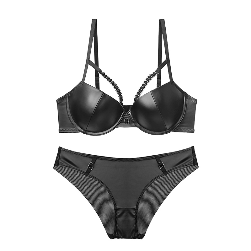 Dropshipping Varsbaby Lingerie women sexy smooth Bra Leather Motorcycle ...