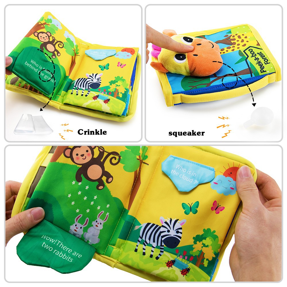 TEYTOY 2pcs Baby Soft Cloth Book Toddlers Early Education Toy Forest ...