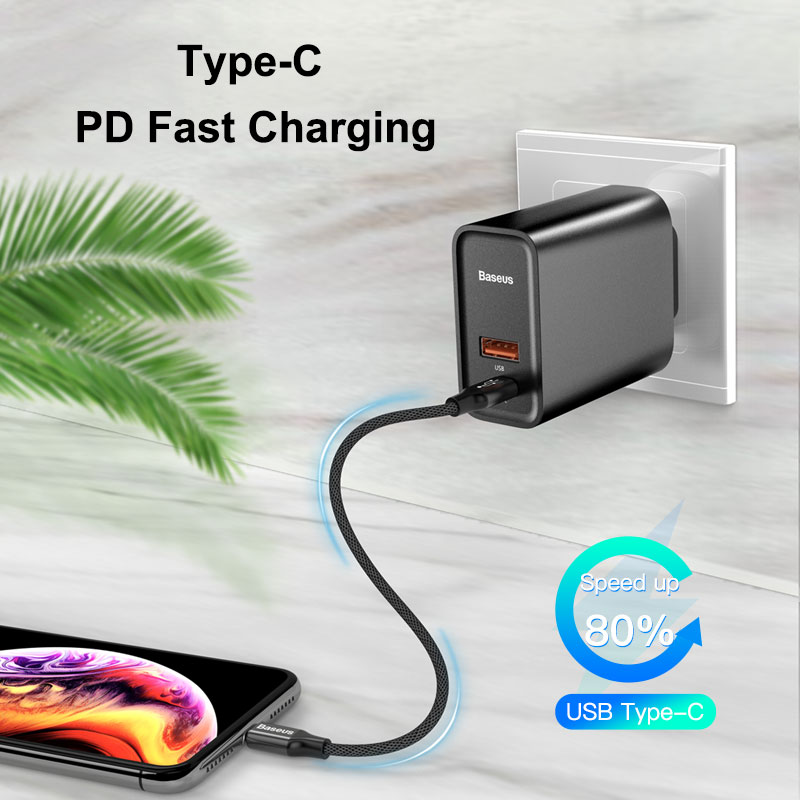 Baseus Dual USB Fast Charger 30W Support Quick Charge 4.0 3.0 Phone ...