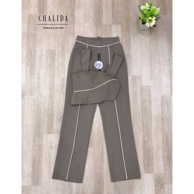 Setเสื้อกล้ามสีพื้นปลายเฉียง CHALIDA - supasa_shop - ThaiPick