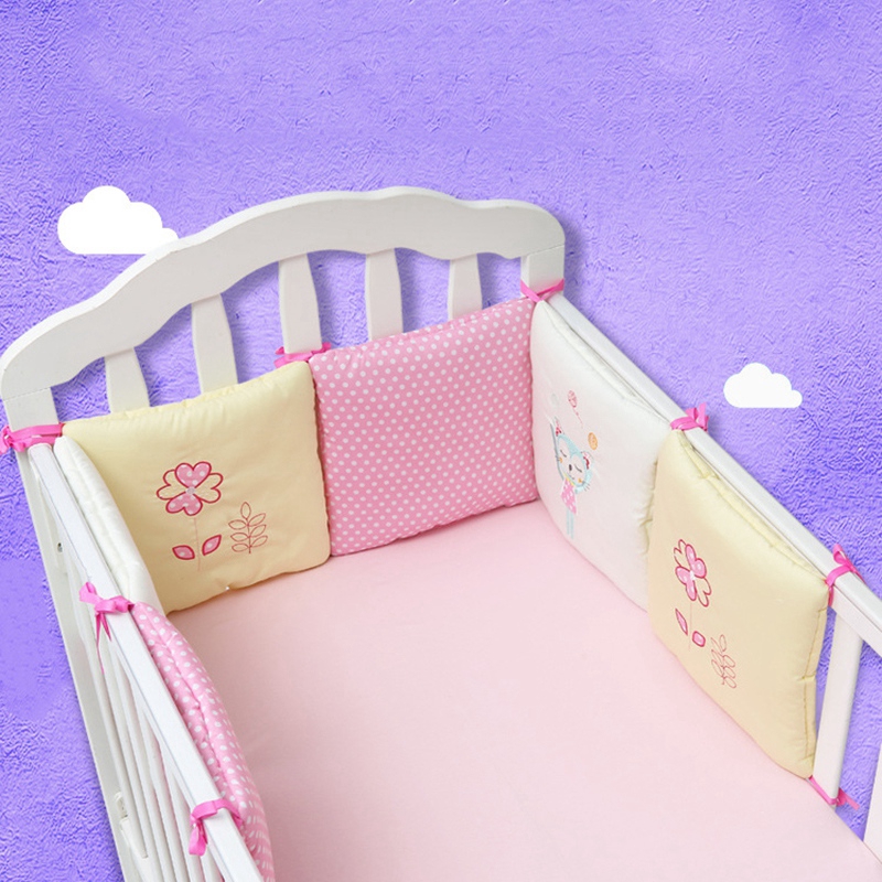 D3 COD 6 Pieces / Each Crib Protection Mat Crib Fence Baby Bedding Set ...