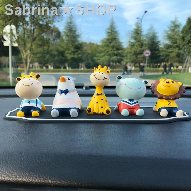 ☁Car Creative Deer Lion Puppy Frog Personalized Interior Decorations ...