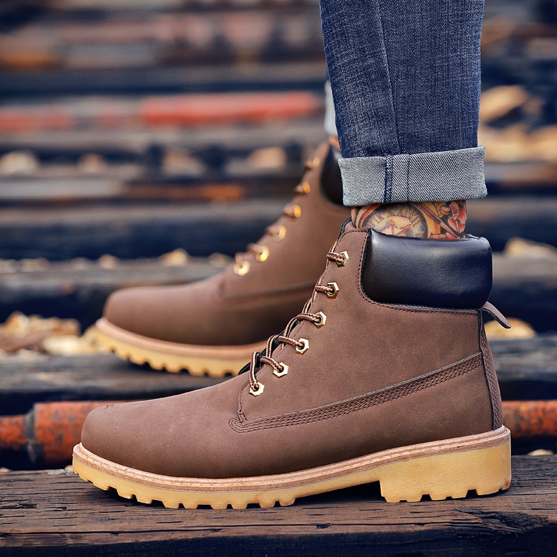 Male Autumn Winter Shoes For Ankle Boots PU Leather Shoes Men Boots ...