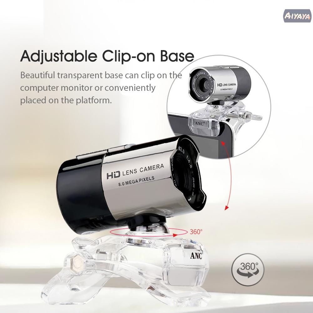 READY STOCK Aoni Webcam High Definition Camera Web Cam Night Vision USB ...