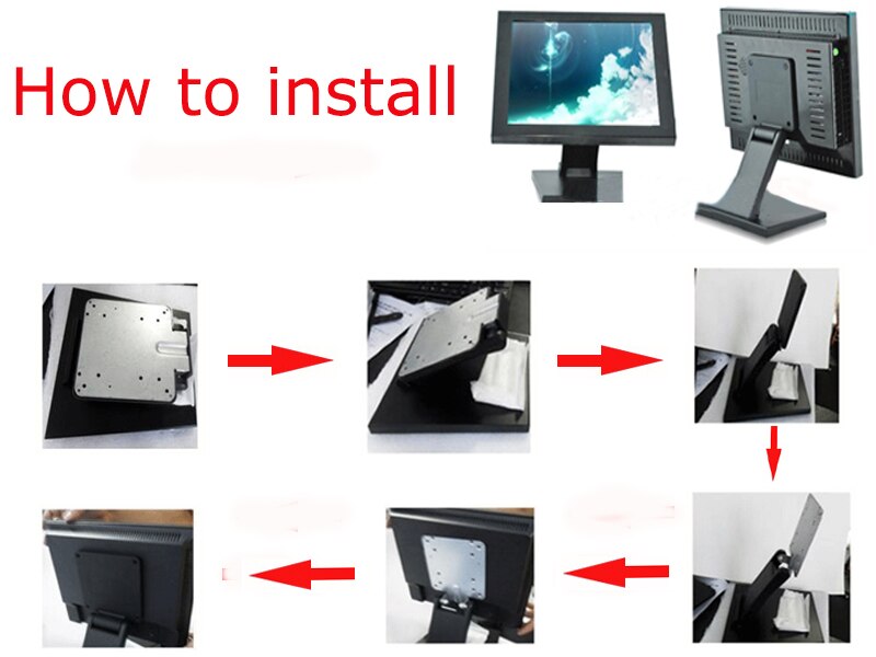 Computer LCD Monitor Desktop Stand Mount Brackets for Universal 10~27 ...