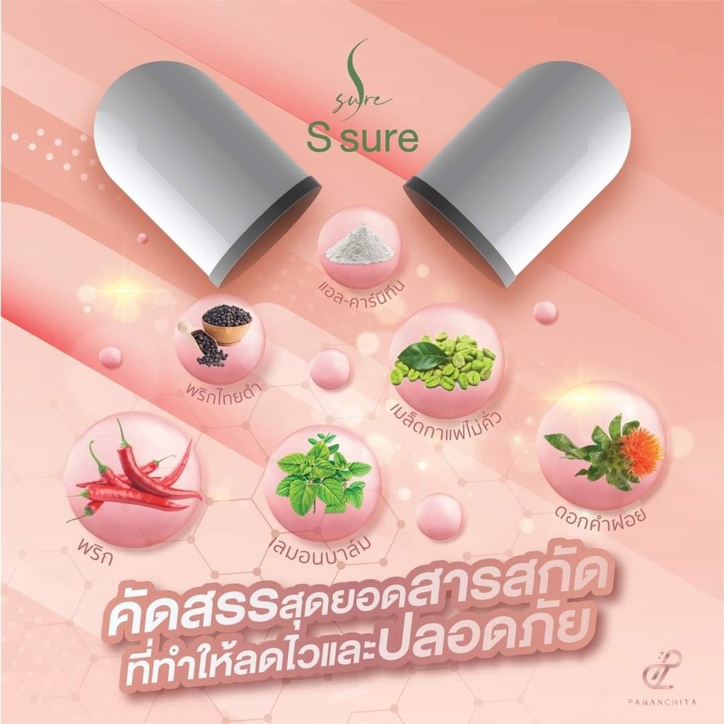 พร้อมส่ง เเท้100 S-Sure เอสชัวร์Per peach Fiber เพอพีช ตัวช่วยลดน้ำหนัก ...
