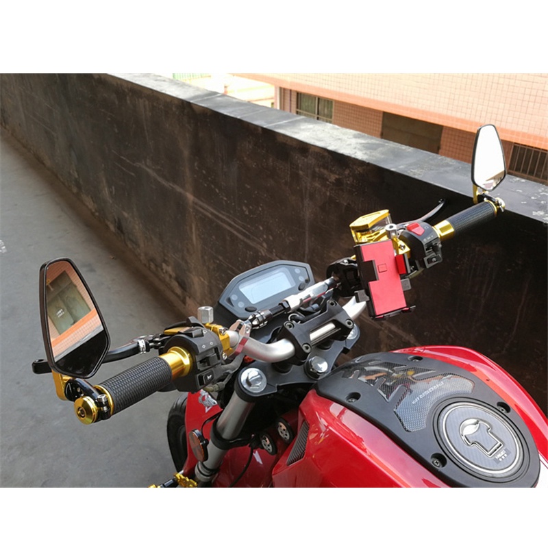 Motorcycle Rearview Rear View Side Mirrors With Led Turn Signal Light