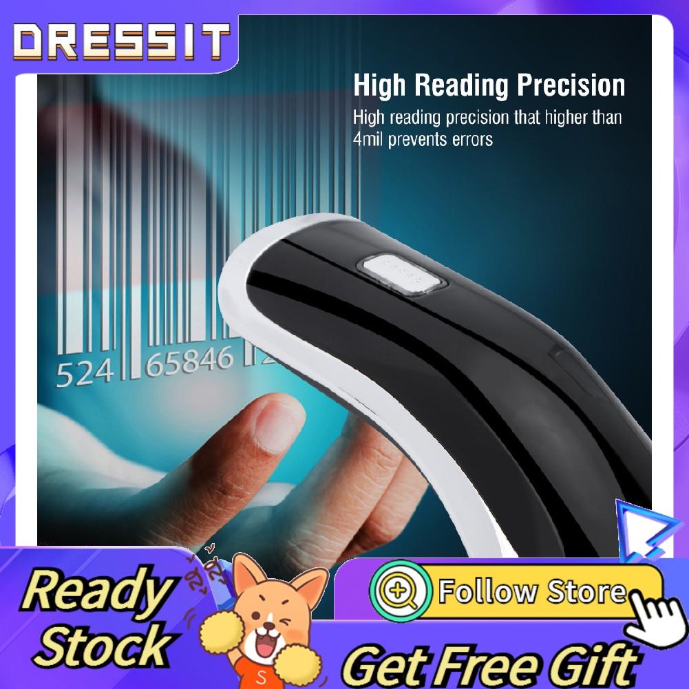 [Ready now] Handheld Wireless 2.4G Cordless QR Barcode Scanner Bar Code ...