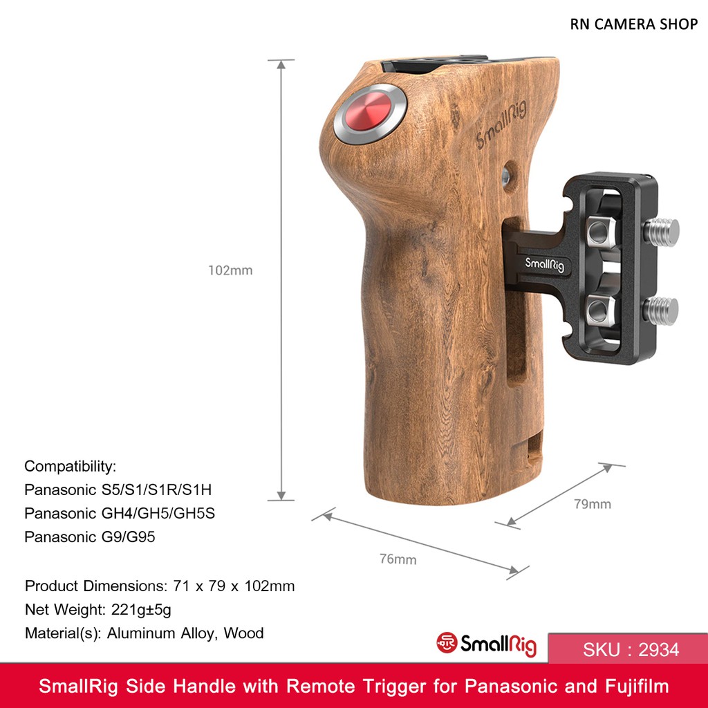SmallRig Side Handle with Remote Trigger for Panasonic and Fujifilm ...