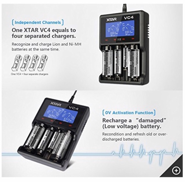 Xtar VC4 รางชาร์จถ่าน Digital ขนาด4ช่อง ของแท้ - supergiftdee - ThaiPick