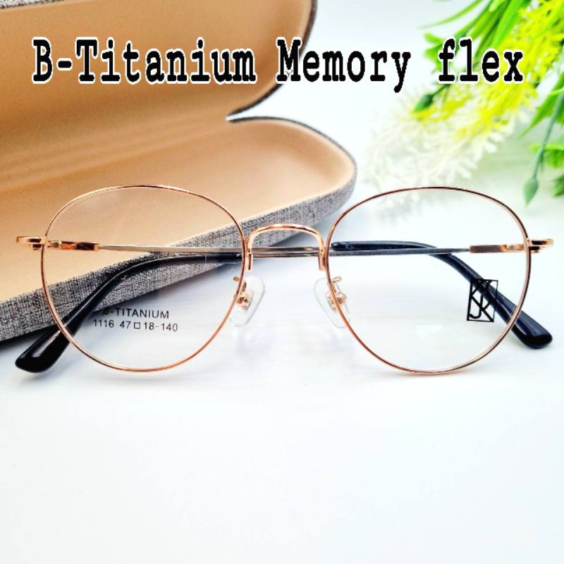 กรอบ แว่น ทรง เหลี่ยม หยด น้ำไทเทเนียม B-Titanium (IP) แท้ นำไปตัด ...