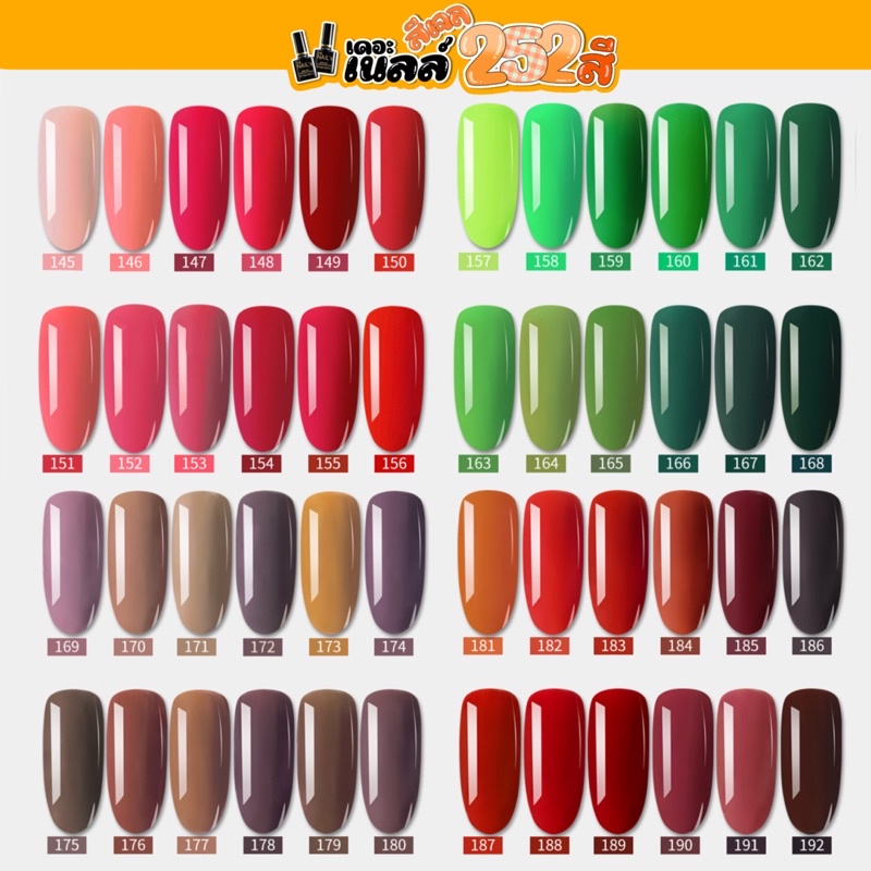 ถุกสุดในช้อปปี้22.-พร้อมส่ง10mlครบทุกสี สีเจล The Nails 10ml สุดคุ้ม สีทาเล็บเจล G001-G252 252 ...