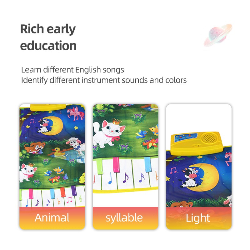 Night Animals Baby Touch Musical Play Mat Piano With Animals Sound Toys ...