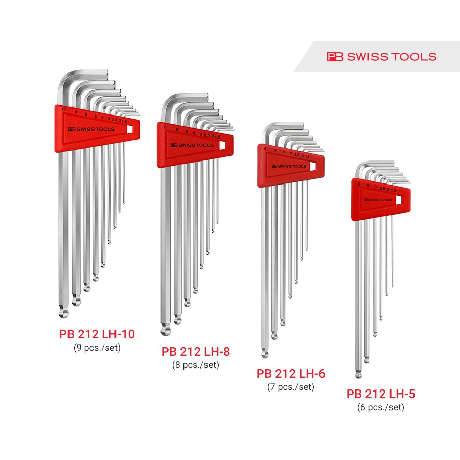 ประแจหกเหลี่ยมหัวบอลชุด PB Swiss Tools รุ่น PB 212 LH Ball point hex key L-wrench sets for ...